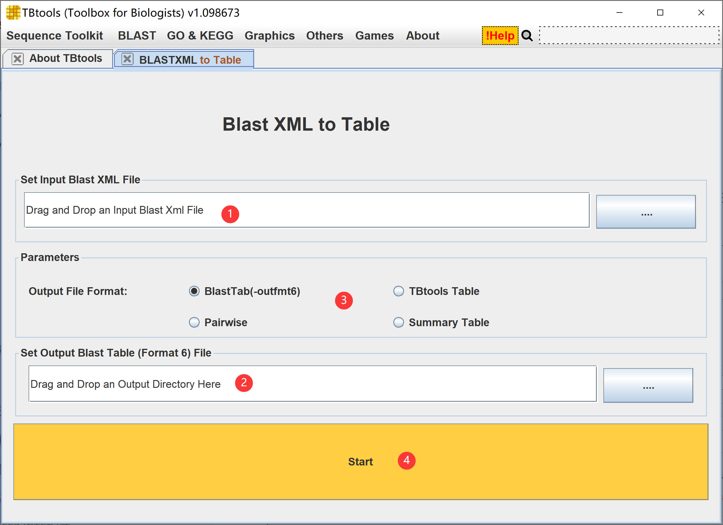 BLAST BLASTXML To Table TBtools Cookbook TBtools 