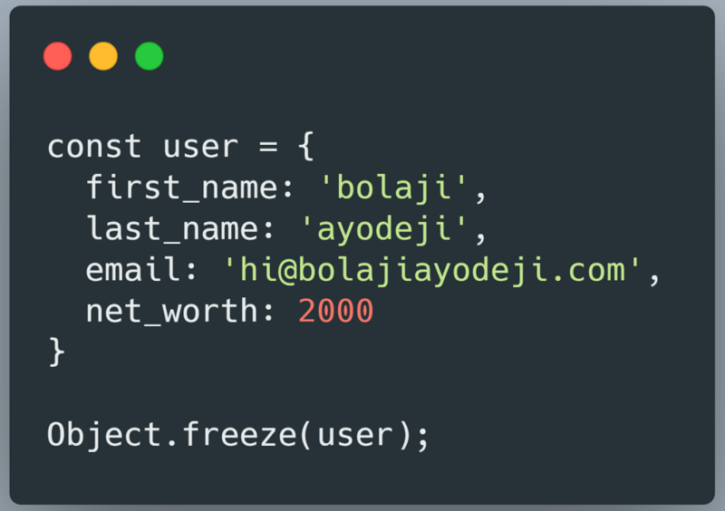[20200911] Object.freeze()与const - 《前端学习笔记》 - 极客文档